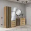 Zestaw szafa Sorento craft złoty 100 + komoda Sorento 120 | Abra Meble